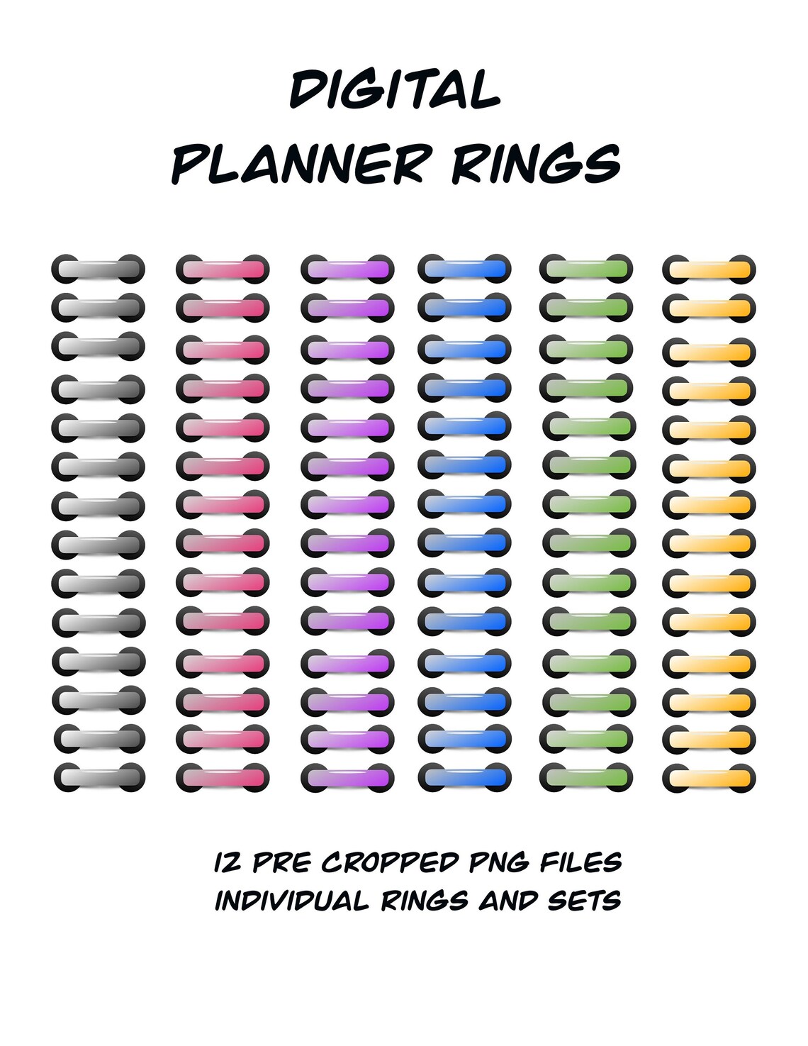 Digital Planner-binder Rings-center Rings-digital Planner-digital ...