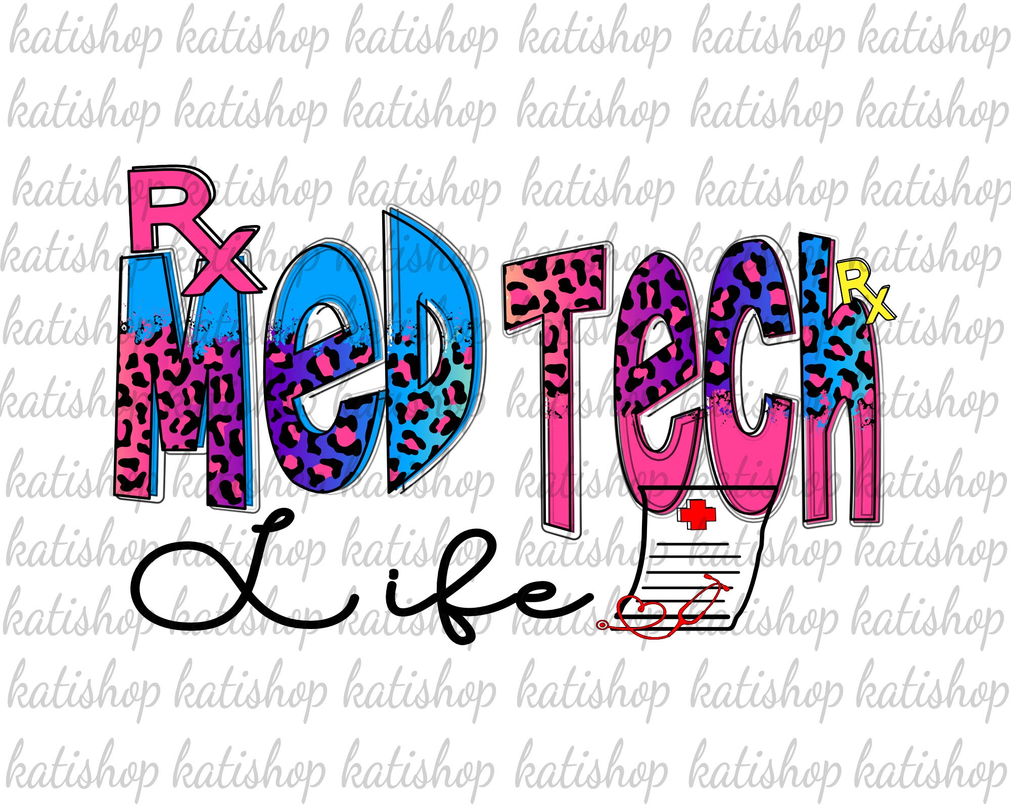 Med Tech Life Sublimation, Medical Technician Leopard Sublimation, Med ...