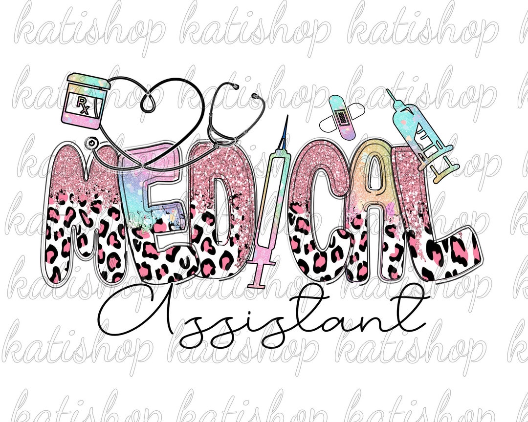 MA Career Png, Glitter Leopard Medical Assistant Sublimation, Medical ...