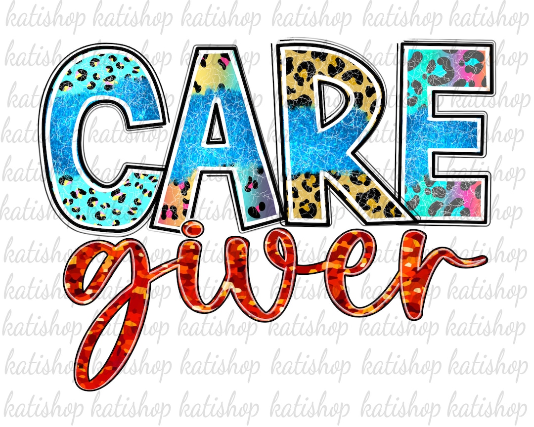 Caregiver Leopard PNG Caregiver Glitter Sublimation Caregiver Design ...