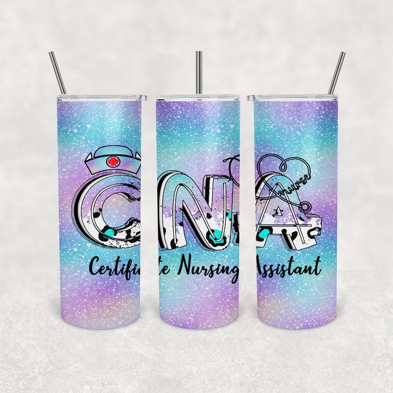 CNA Skinny Tumbler Sublimation, Certificate Nursing Assistant Tumbler ...