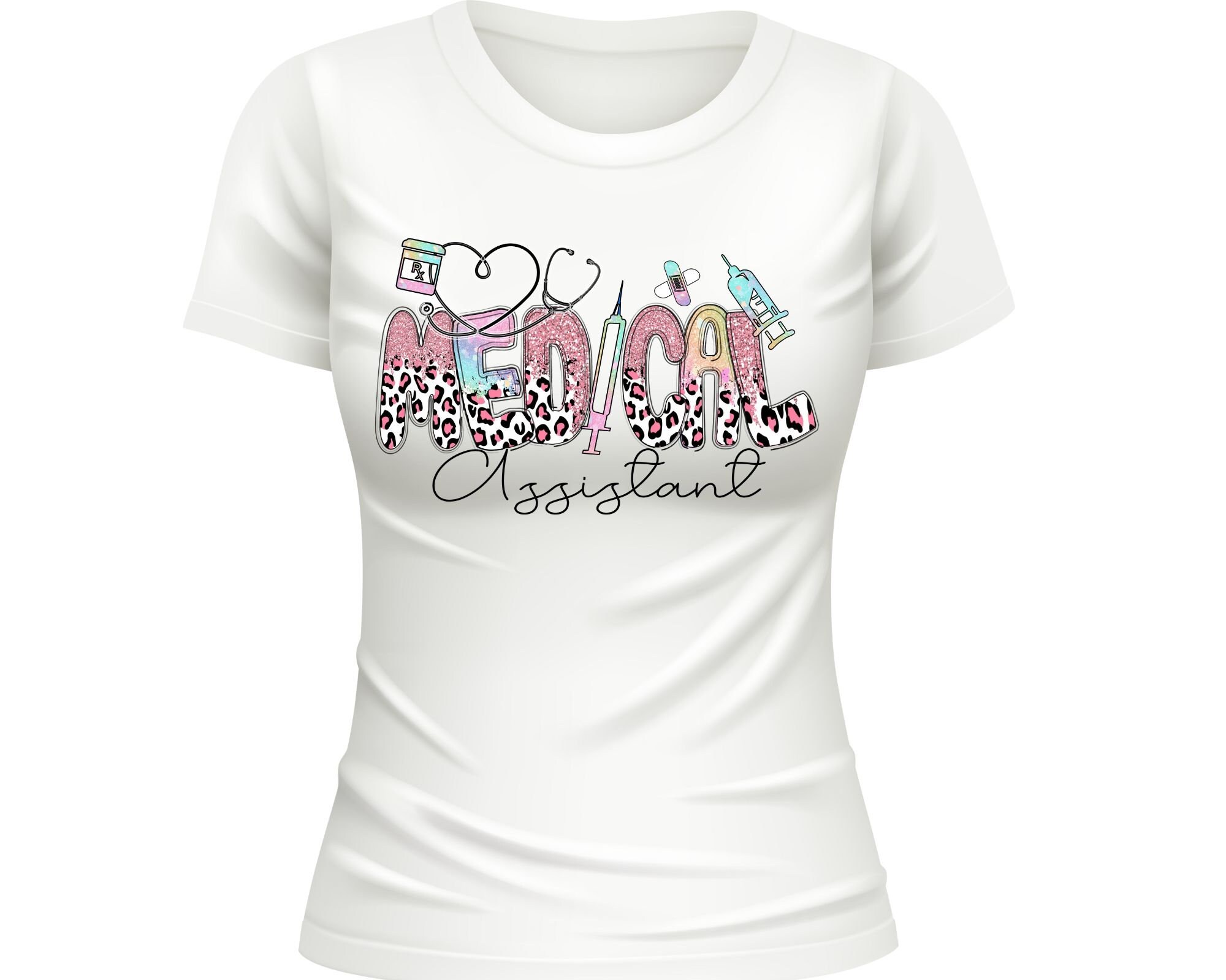 MA Career Png, Glitter Leopard Medical Assistant Sublimation, Medical ...