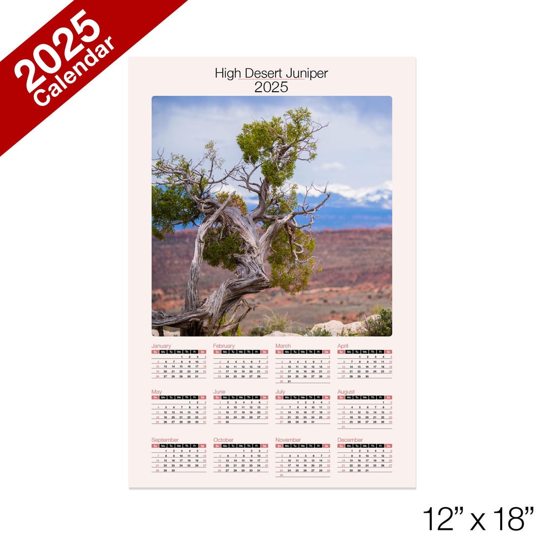 Desert Calendar, Desert Photography, 2025 Wall Calendar, Utah Wall Art ...