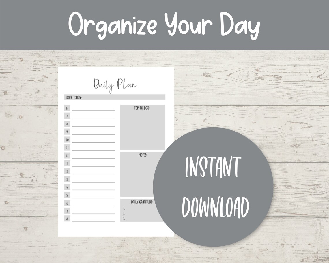 Daily Printable Planning Sheet - Etsy