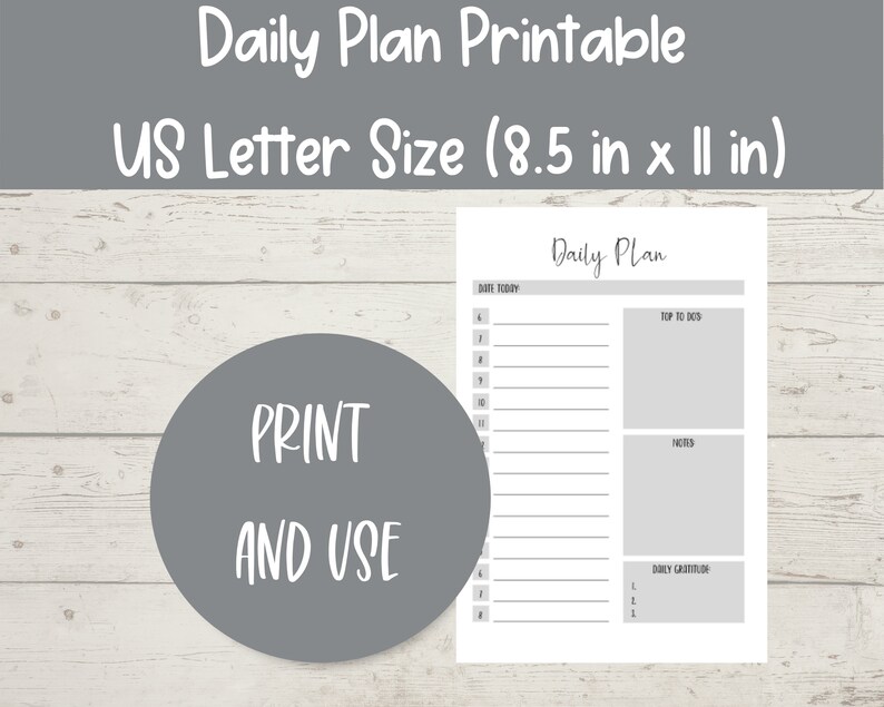 Daily Printable Planning Sheet - Etsy
