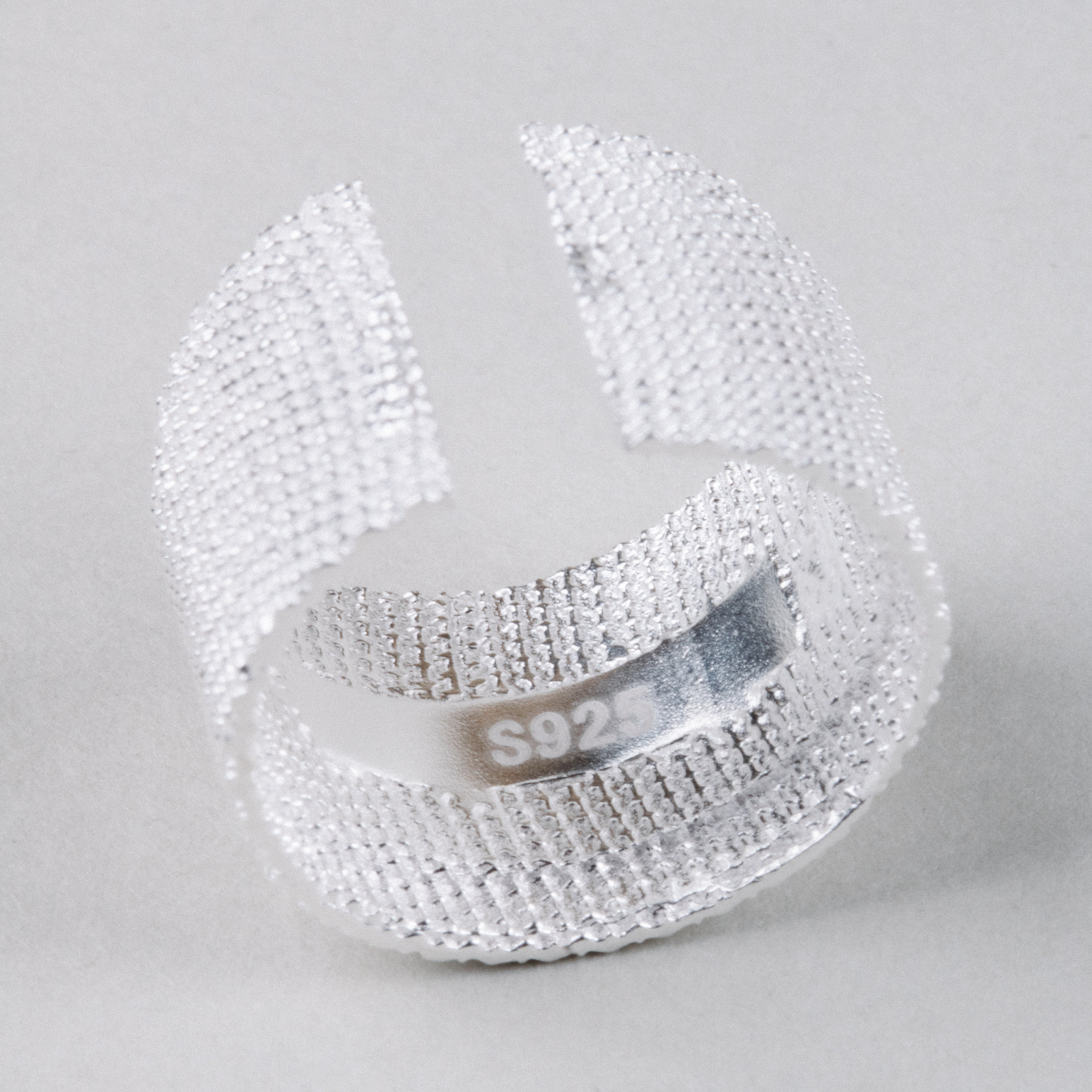 Adjustable Sterling Silver Wide Band Ring, Minimalist Bandage Design ...