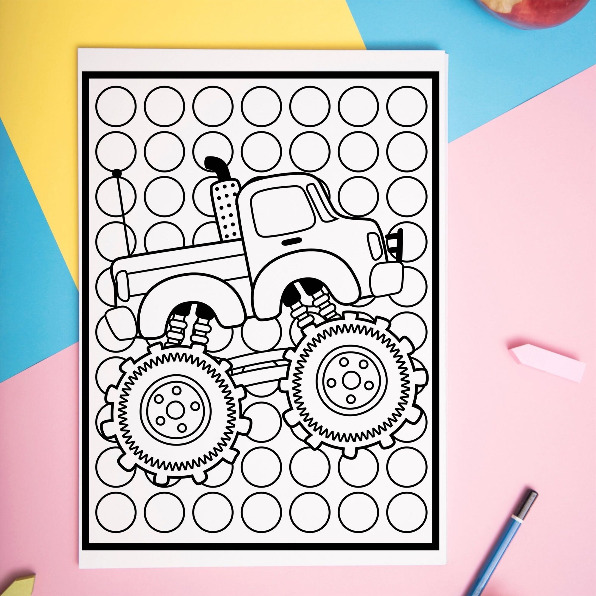 Truck Dot to Dot Coloring and Activity Pages for Kids Age 2 ...