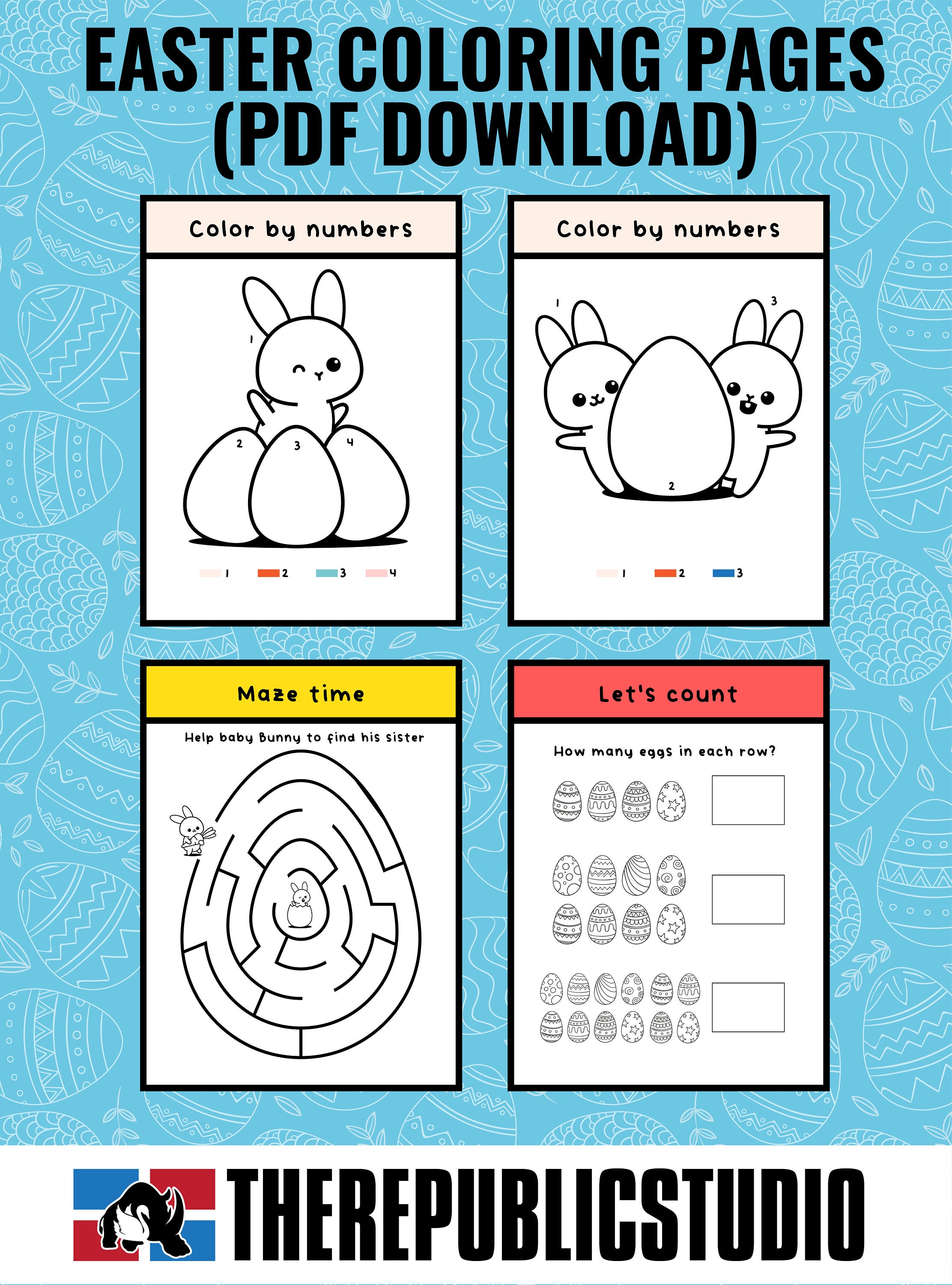 Easter Coloring and Activity Pages for Kids Printable Easter Coloring ...