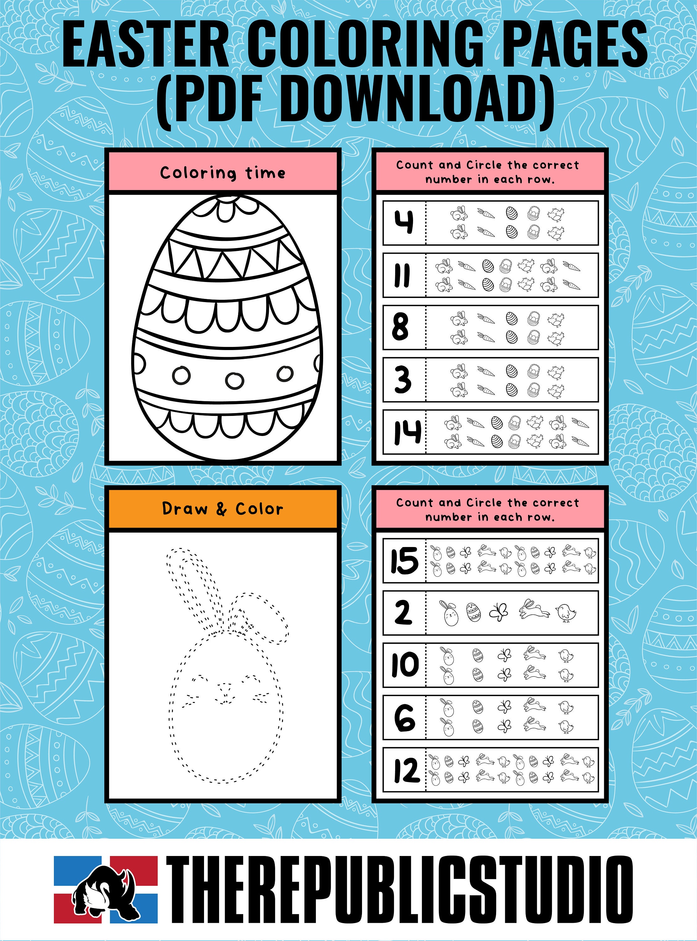 Easter Coloring and Activity Pages for Kids - Printable Easter Coloring ...
