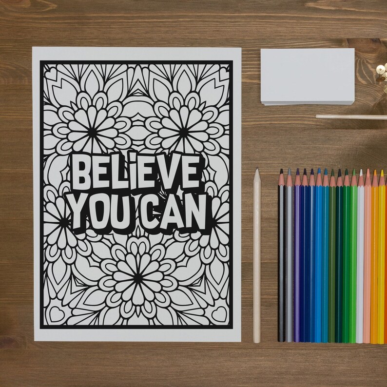 30 Motivational & Positive Quotes Coloring Pages for Adult | Stress ...