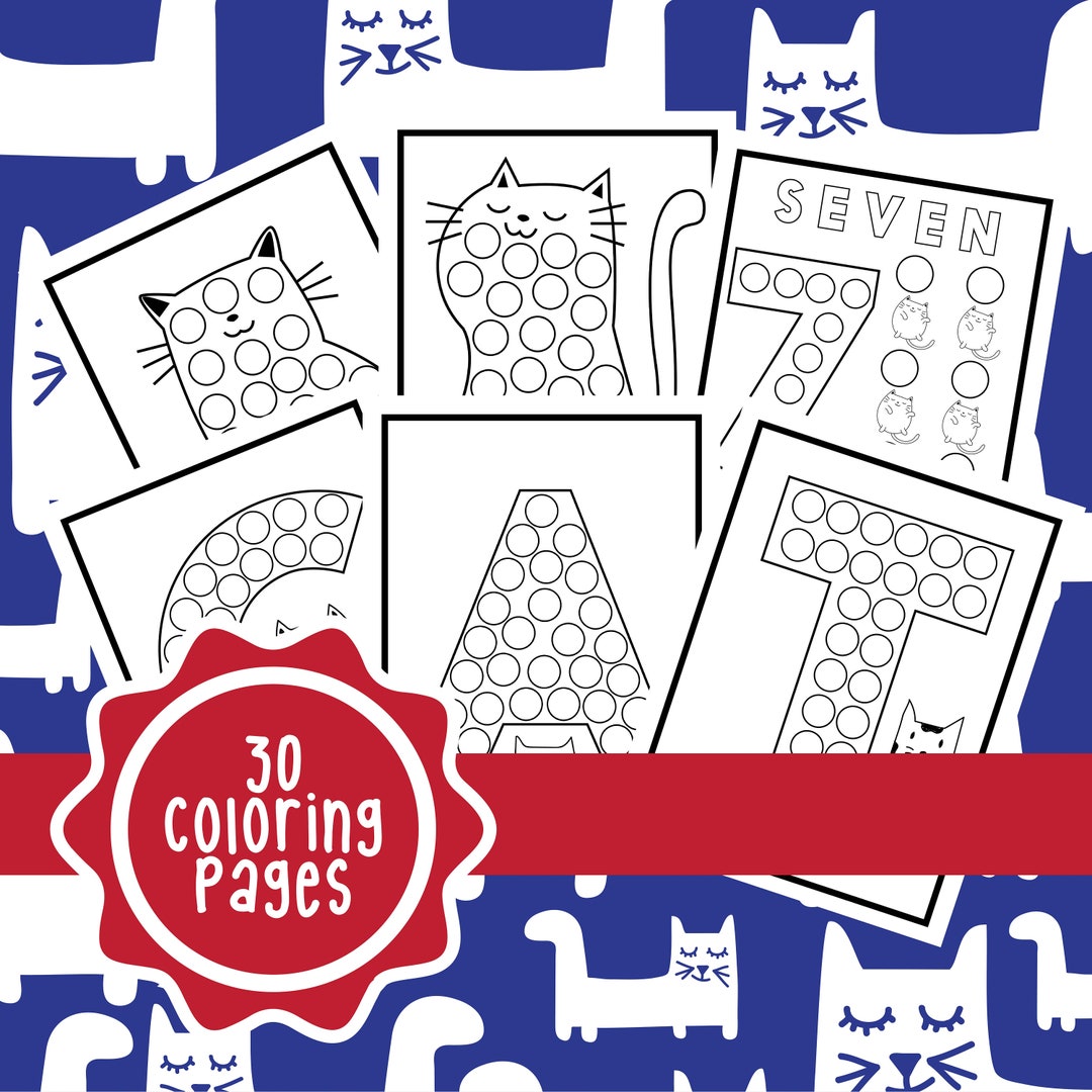Cat Dot to Dot Coloring and Activity Pages for Kids - Printable CAT ...