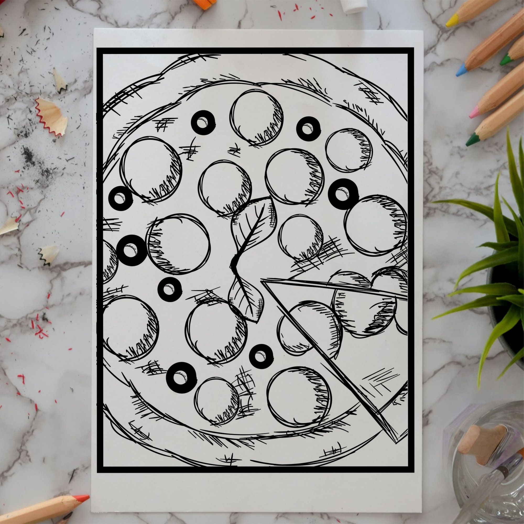 Pizza Day Coloring Pages for Adults - Printable Pizza Coloring Pages ...