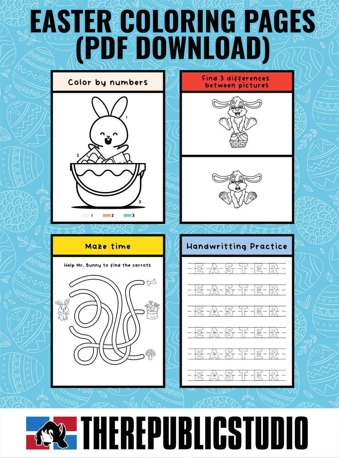 Easter Coloring and Activity Pages for Kids - Printable Easter Coloring ...