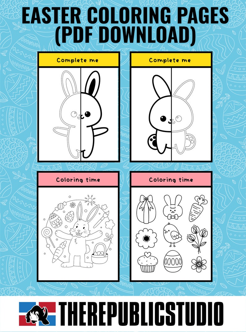 Easter Coloring and Activity Pages for Kids Printable Easter | Etsy