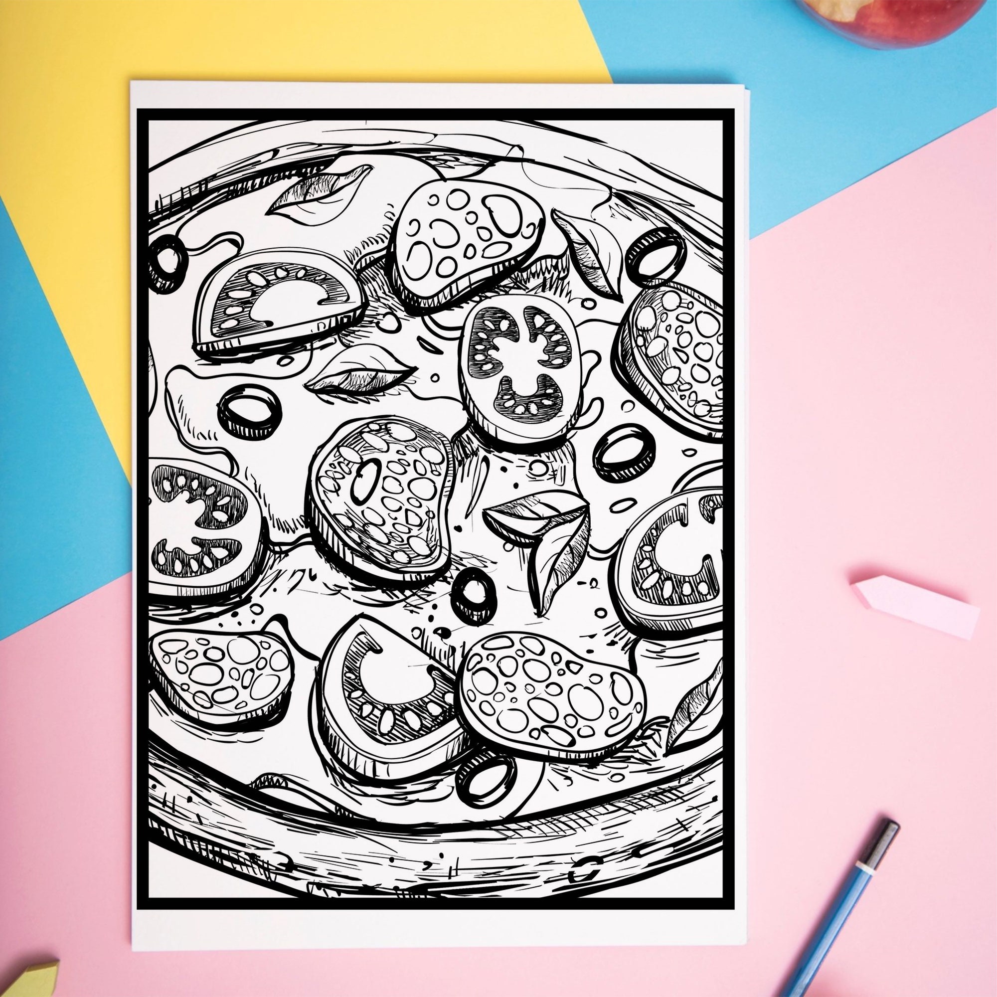 Pizza Day Coloring Pages for Adults - Printable Pizza Coloring Pages ...