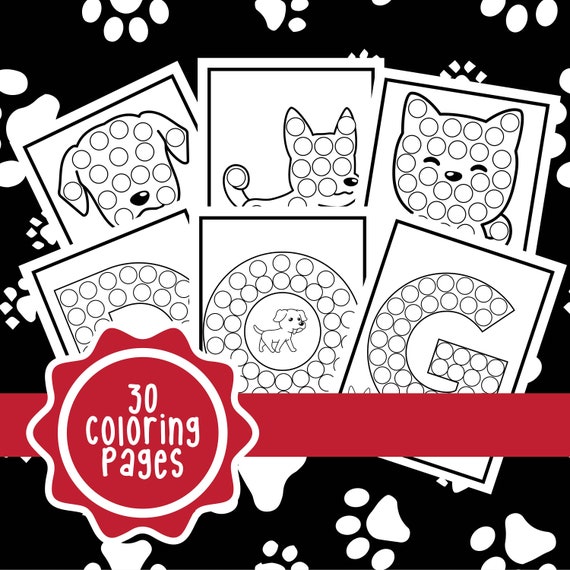 Dog Dot to Dot Coloring and Activity Pages for Kids Ages 2 | Etsy