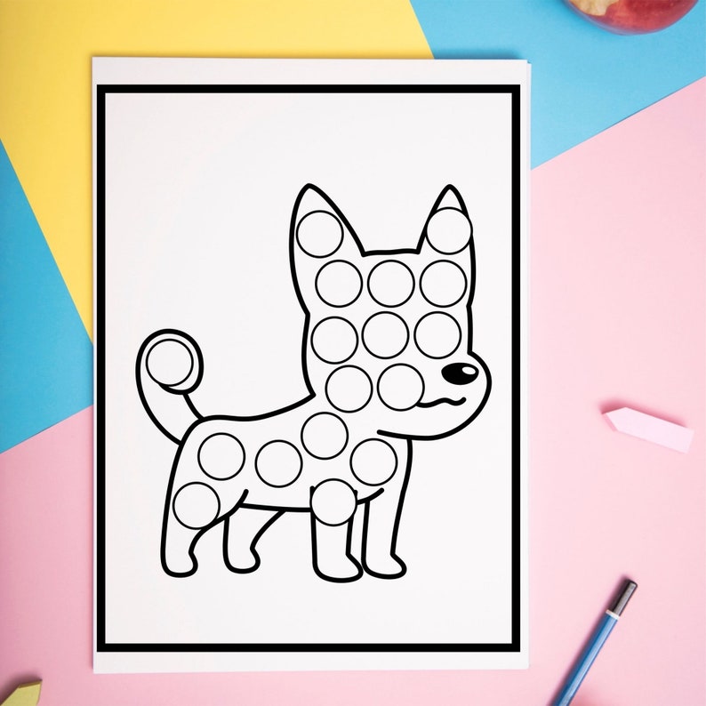 Dog Dot to Dot Coloring and Activity Pages for Kids Ages 2 - Etsy