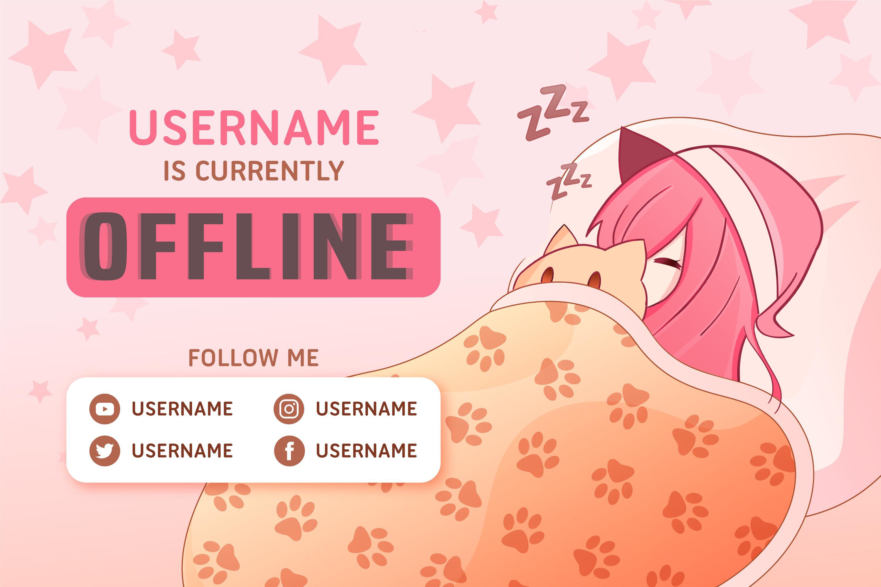Cute Offline Banner For Twitch / Twitch Panels cute Custom | Etsy