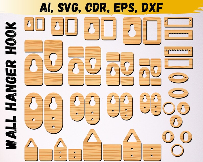 Photo Frame Hanger SVG, Dxf, Cdr - Laser Cut Files for a Laser Cut Wall ...
