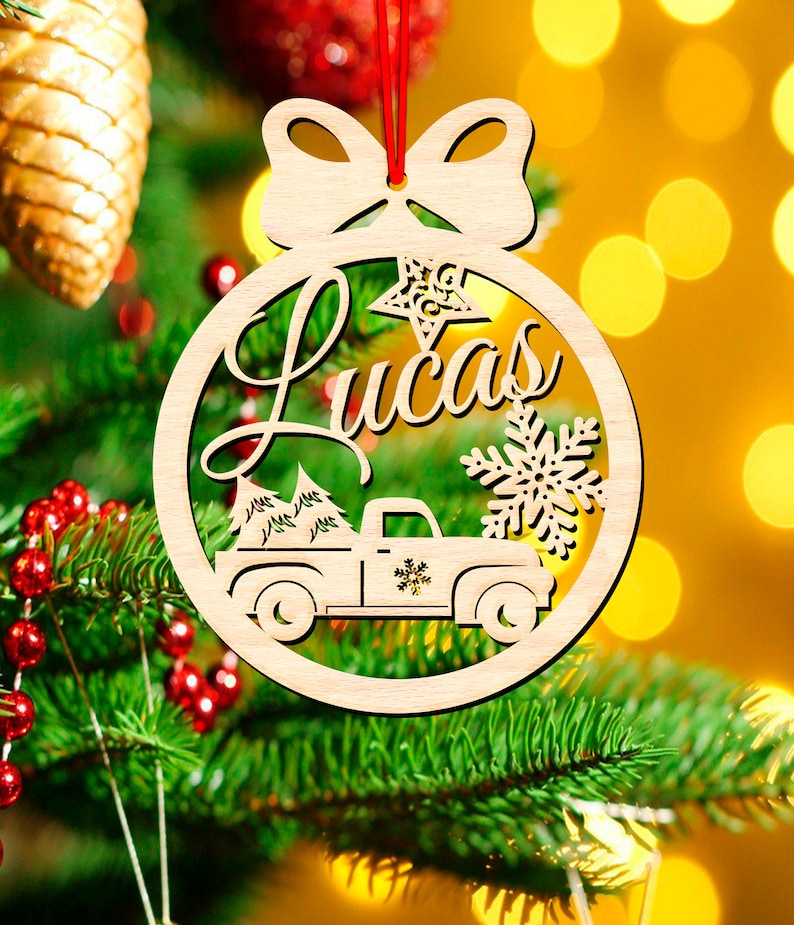 Christmas Ornaments Svg Laser Cut Files Personalizable 6 Etsy