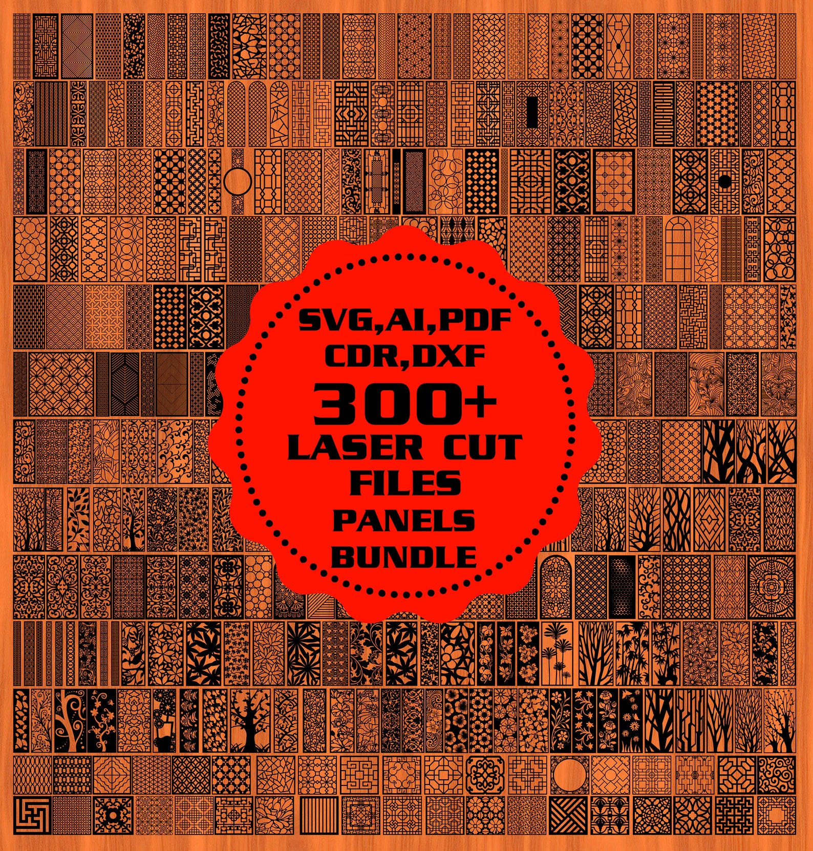 Laser Cut Svg Panels Bundle: DIY Home Decor Files, Modern Designs for ...