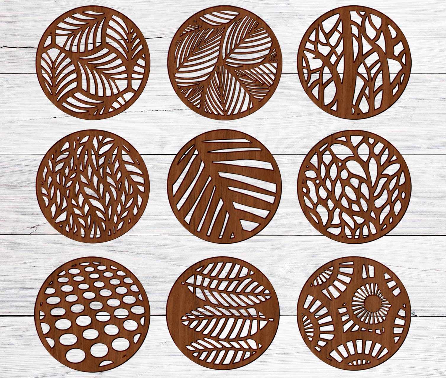Coaster Svg 9 Laser Cut Files for Coreldraw Ornamental Drink - Etsy Canada