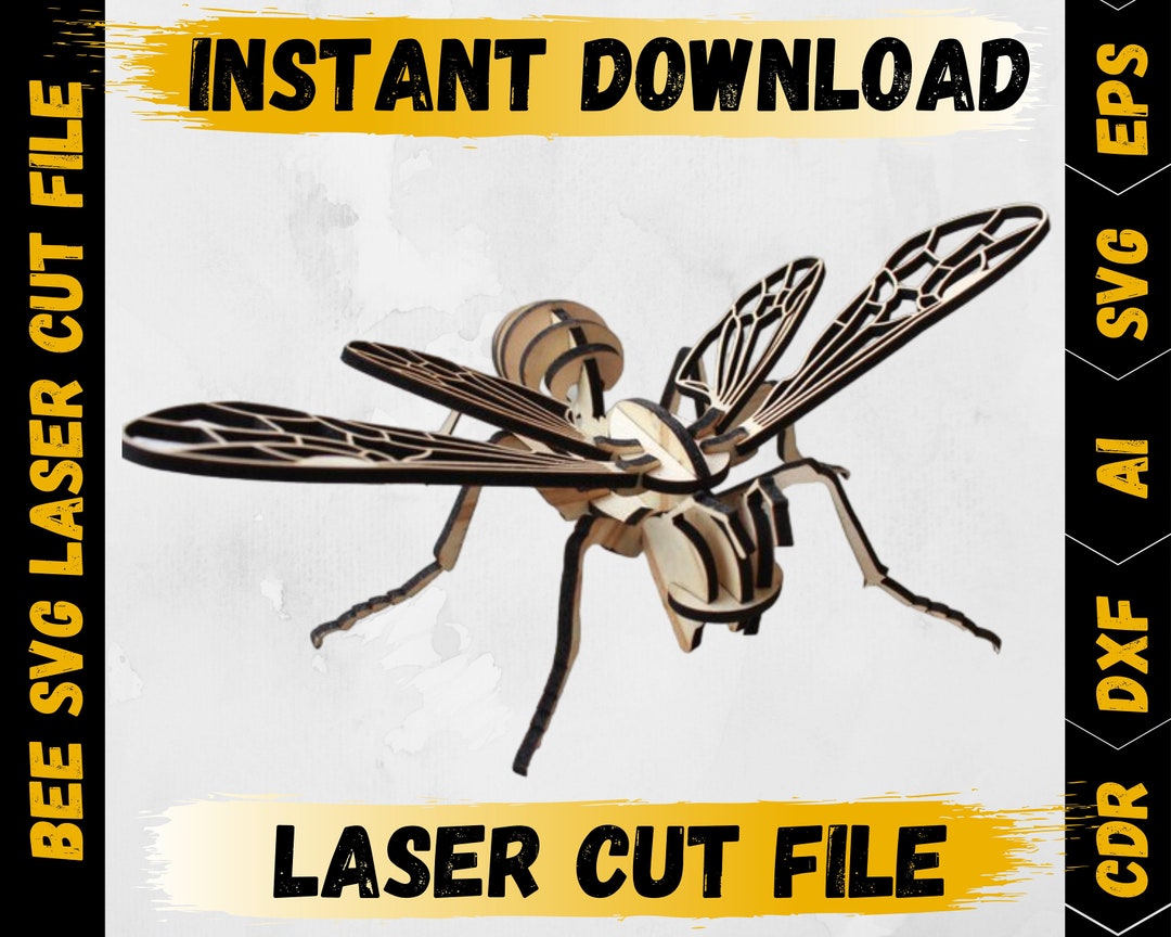 Bee Laser Cut Files Laser Cutting SVG Vector File, Laser Cut Bee 3D ...