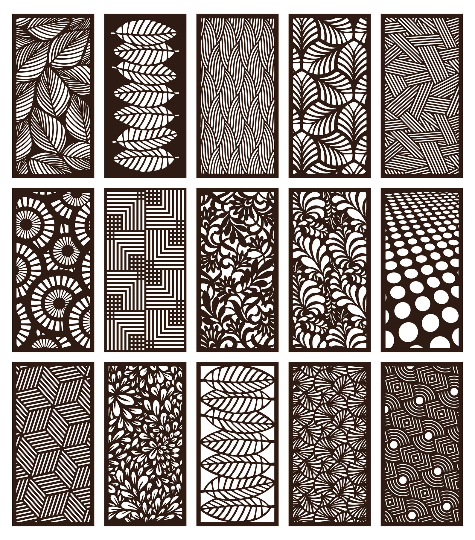 Panels Collection 15 Laser Cut Files for Coreldraw, Decorative Wall ...