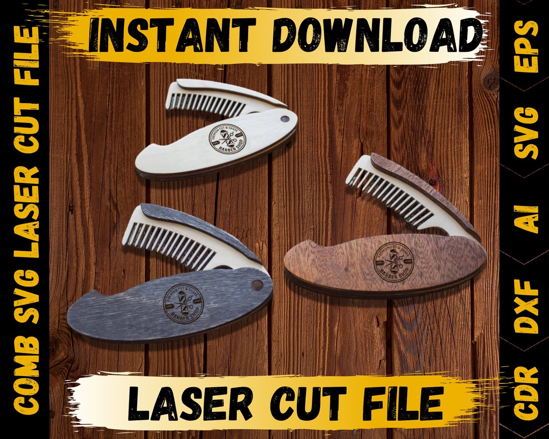 Comb Svg Laser Cut File for Coreldraw, Glowforge, Hairbrush Svg Laser ...