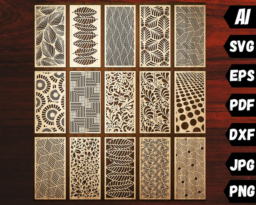 Panels Collection 15 Laser Cut Files for Coreldraw, Decorative Wall ...