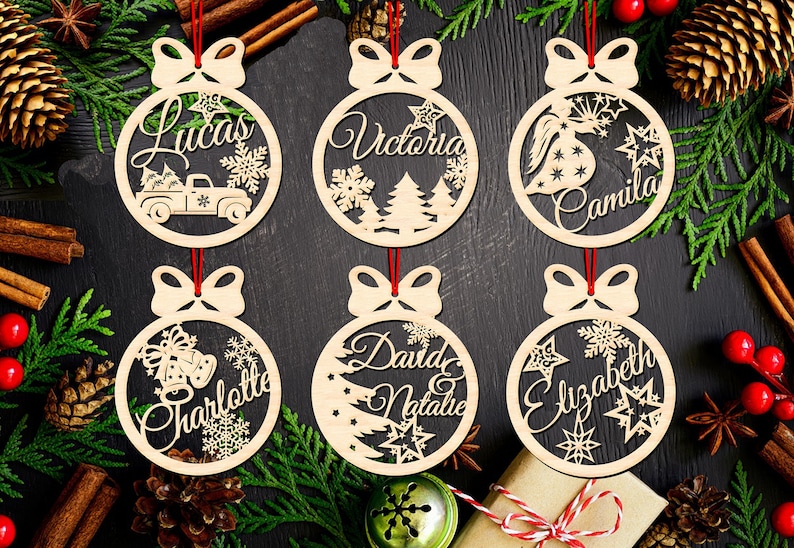 Personalized Christmas Ornaments, Laser Cut SVG File (digital Download ...
