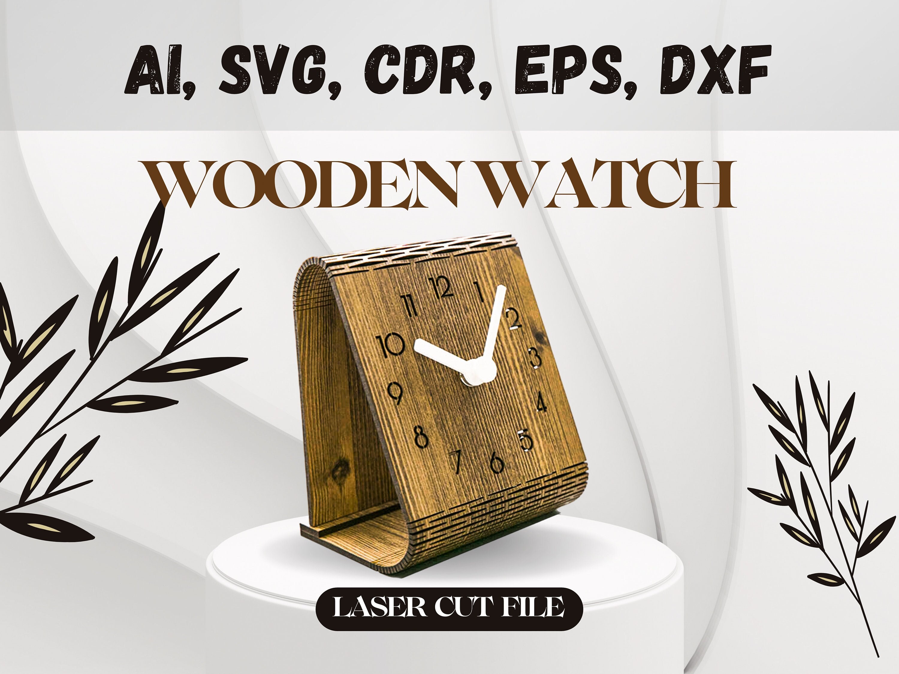 Wooden Desk Clock Laser Cut File Clock SVG Dxf Cdr CNC - Etsy UK