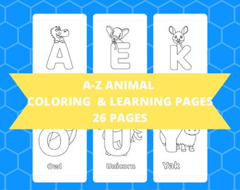 Alphabet Coloring Pages ABC Coloring Book for Kids Uppercase - Etsy