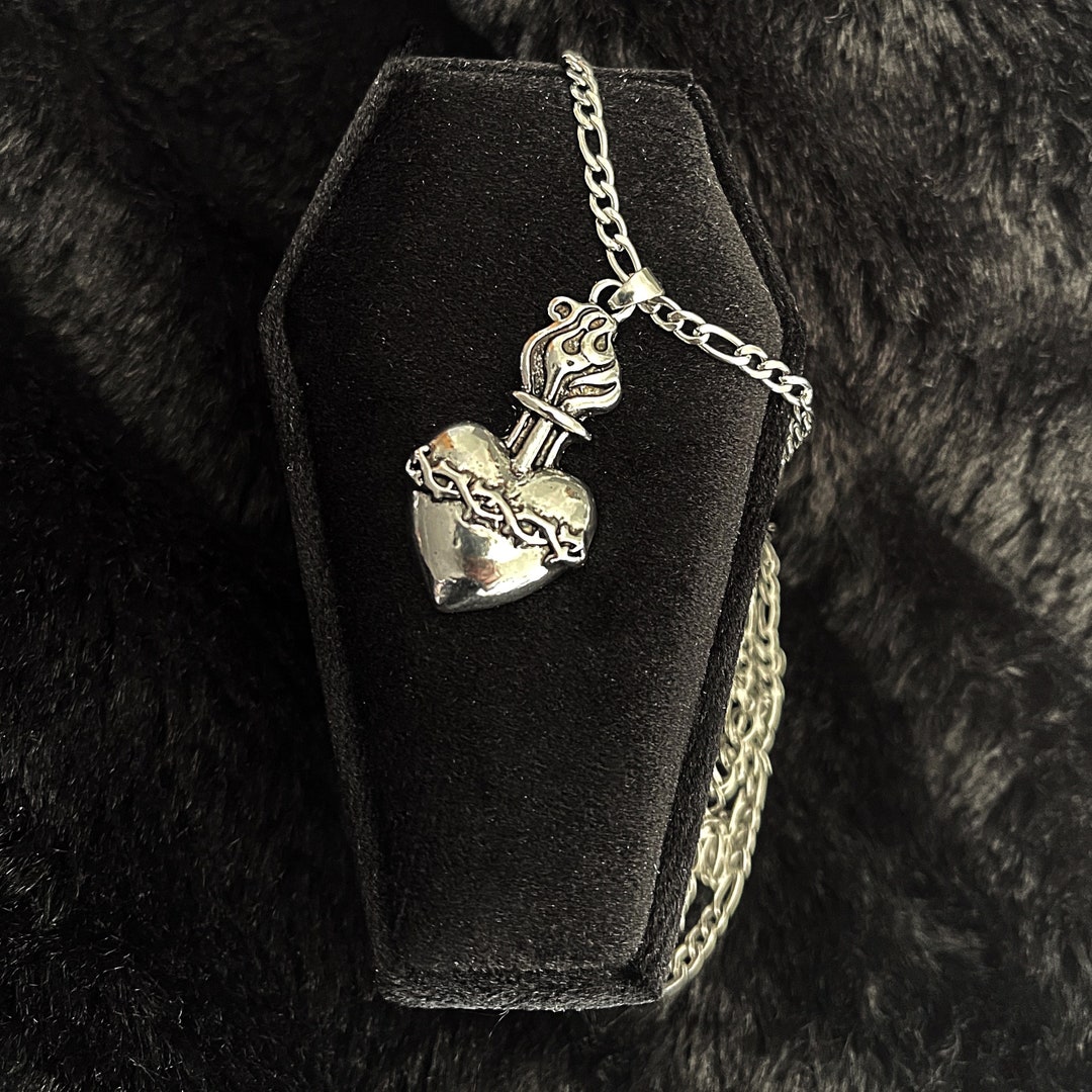 POTENT Gothic Heart Necklace / Heart Pendant Witchy Heart Necklace ...