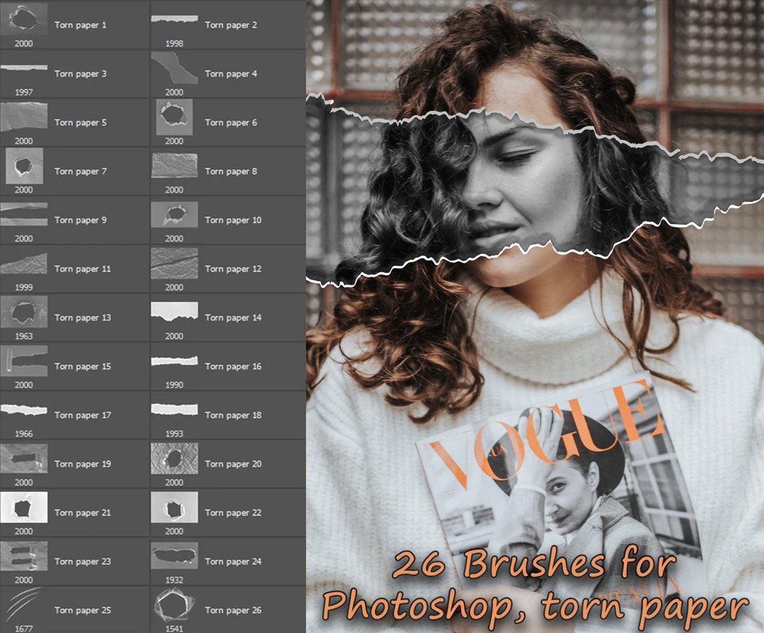 Brushes for Photoshop Torn Paper, Pieces of Paper, Paper for a Decor of ...