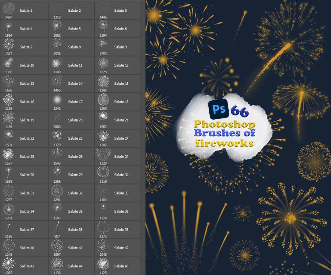Fireworks, Photoshop Brushes, New Year, Celebration, Flashes in the Sky ...