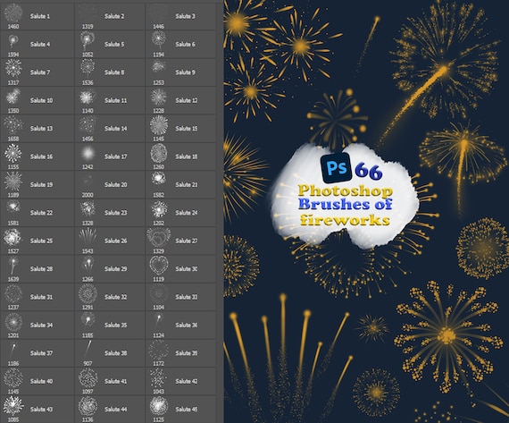 Fireworks Photoshop Brushes New Year Celebration Flashes - Etsy