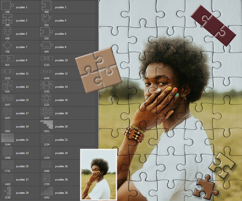 Brushes for Photoshop Puzzles, Puzzles for Photo Design, Photo Decor ...