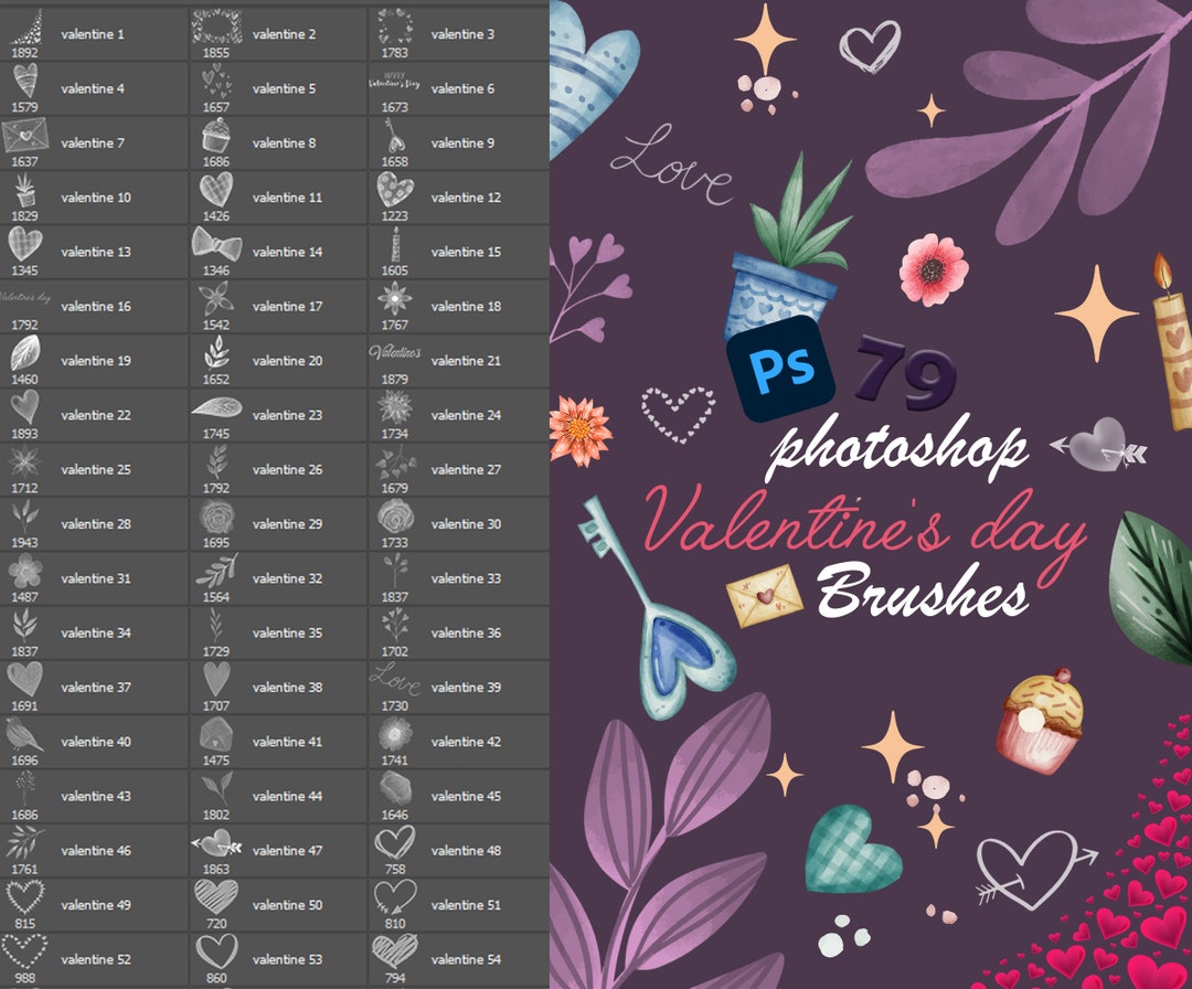 Valentine's Day, Brushes for Photoshop, Hearts, Birds, Postcards ...