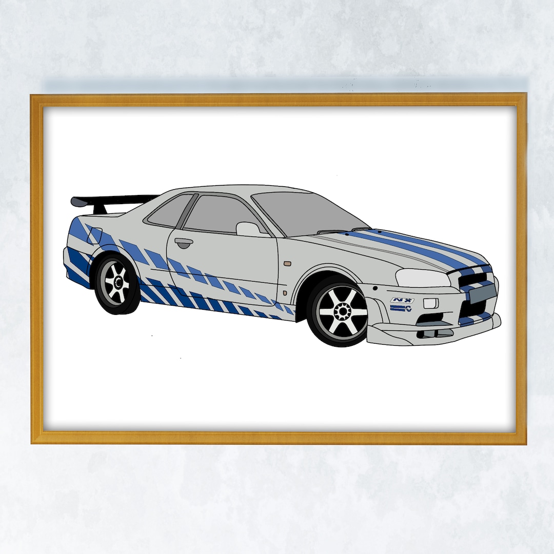 Custom Car Outline Drawing: Personalized Photo Gift (digital Download ...