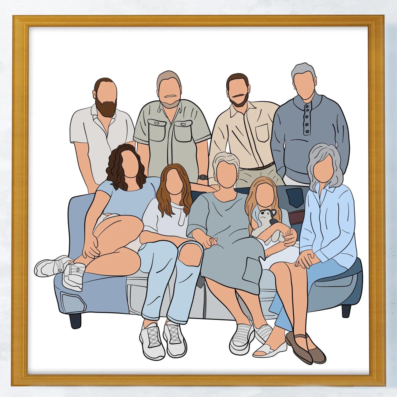 Custom Outline Portrait From Photo, Unique Minimalist Art (digital ...