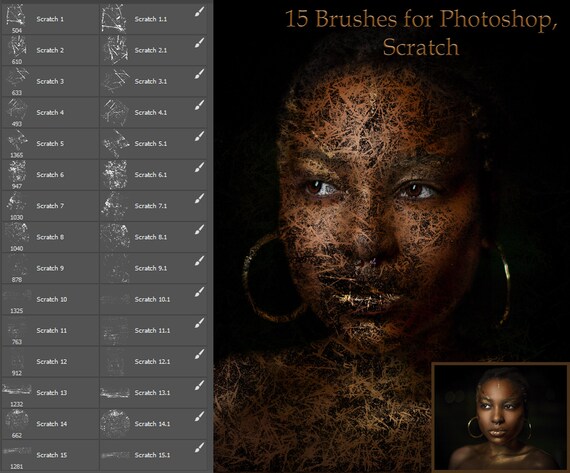 15 Brushes for Photoshop Scratch Grunge Decor Photo | Etsy