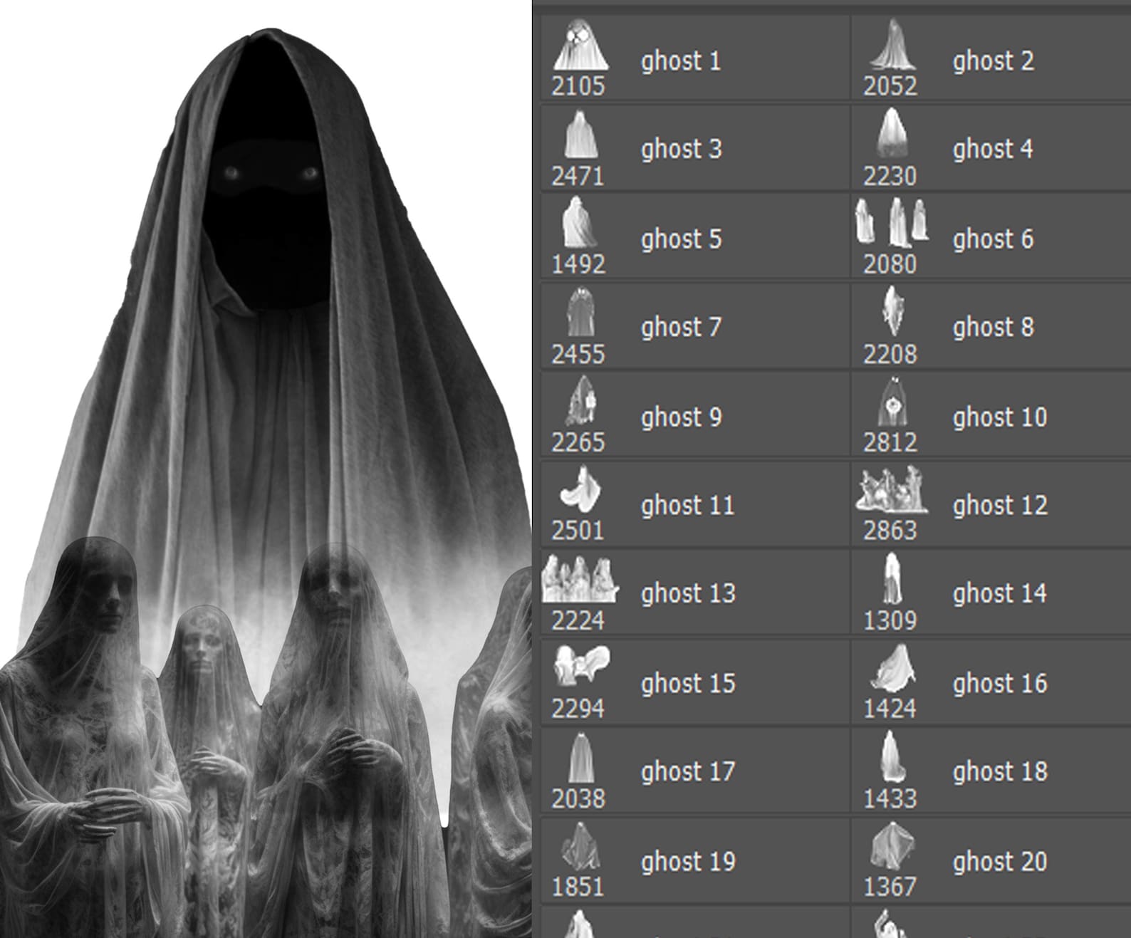 Realistic Ghost Photoshop Brushes: Halloween Photo Decoration (digital ...