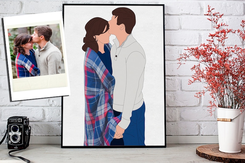 Custom Outline Photo Art, Portrait From Photo, Custom Photo Gifts ...