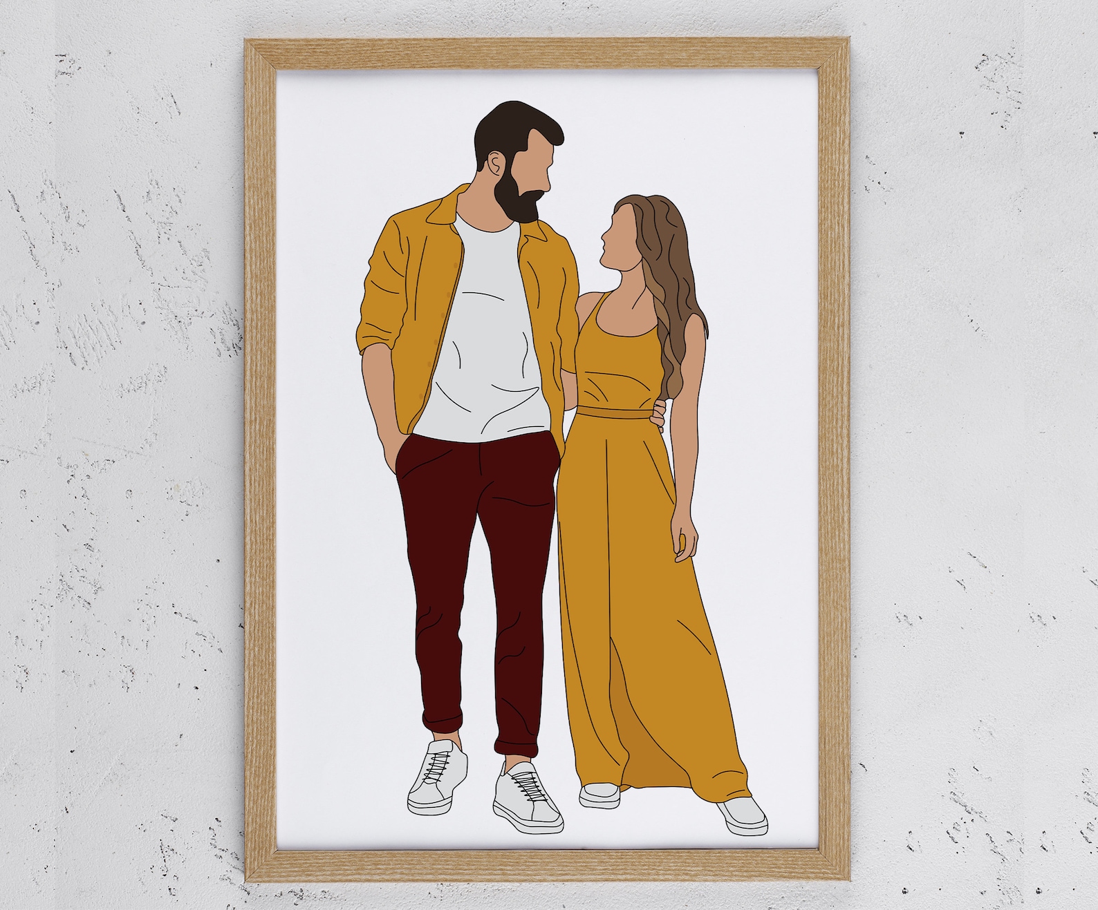 Custom Outline Portrait From Photo, Unique Minimalist Art (digital ...