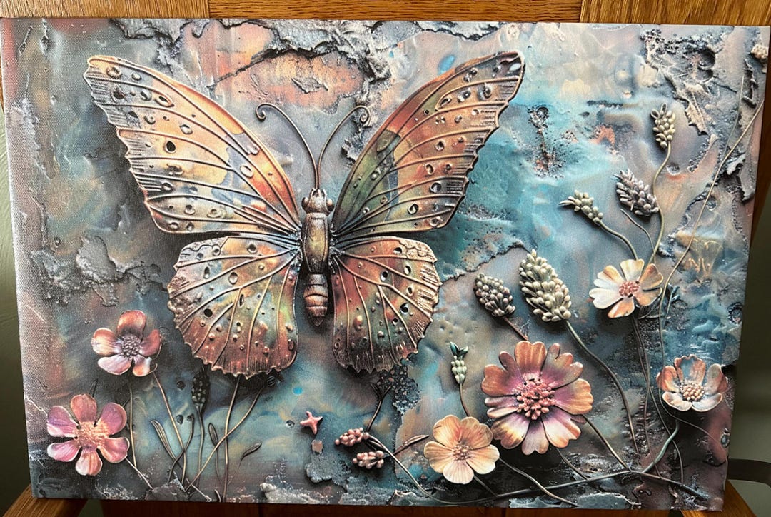 GORGEOUS BUTTERFLY on Canvas, Concealed Frame - Etsy