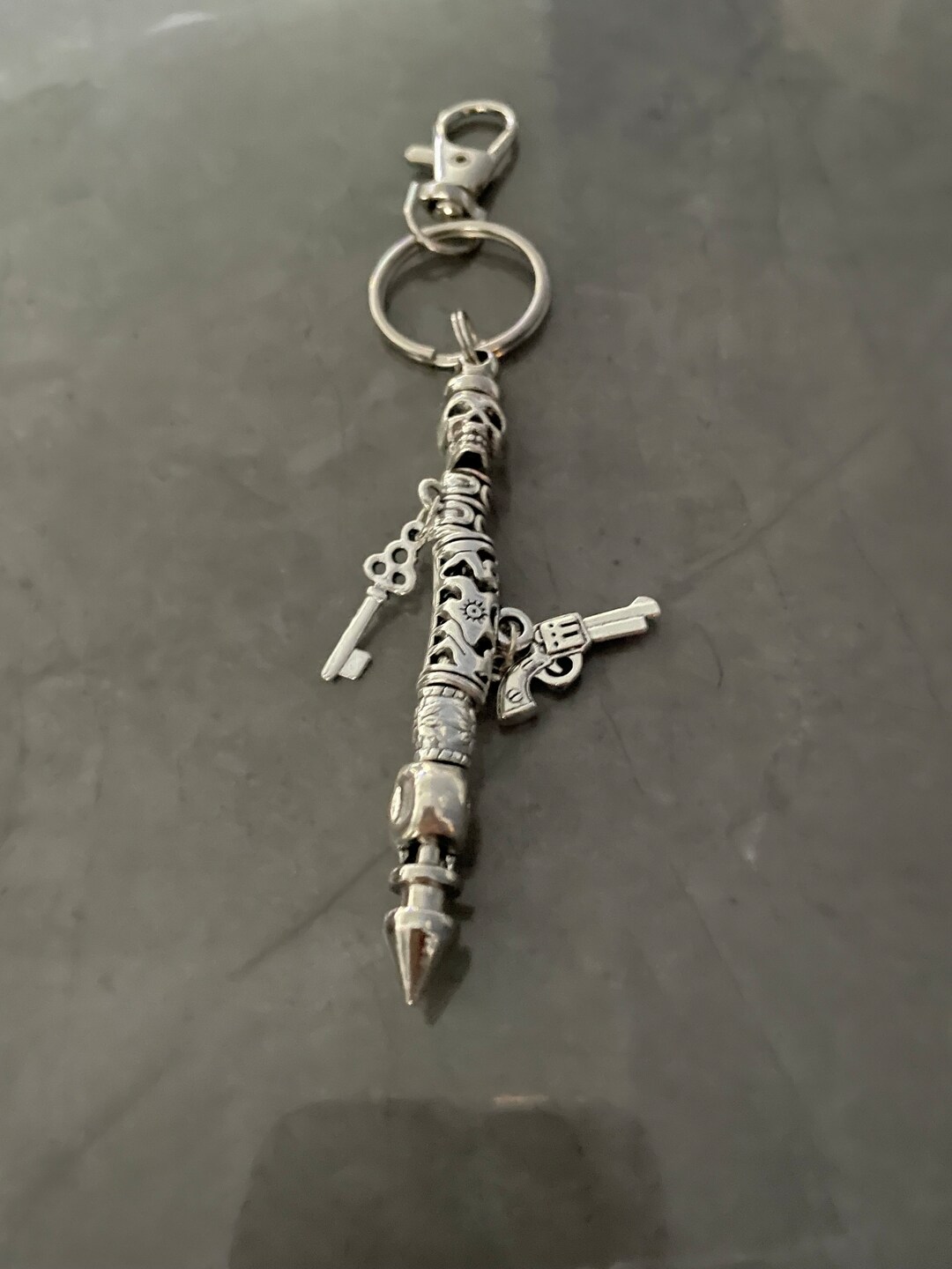 Metal Skulls Keychain, Unusual Skeleton Keychain, Human Skull Keychain ...