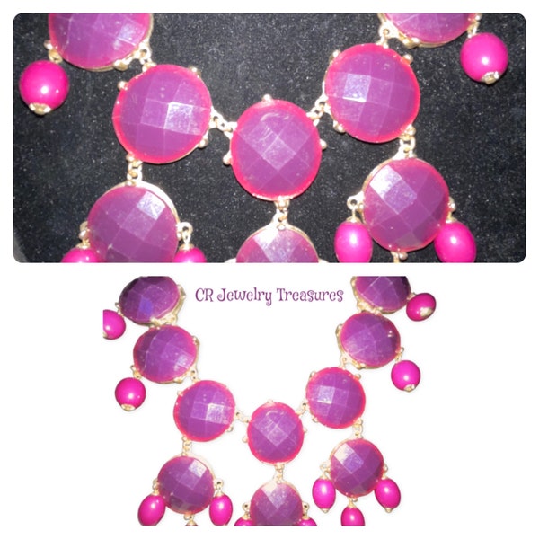 Purple Bib Necklace - Etsy