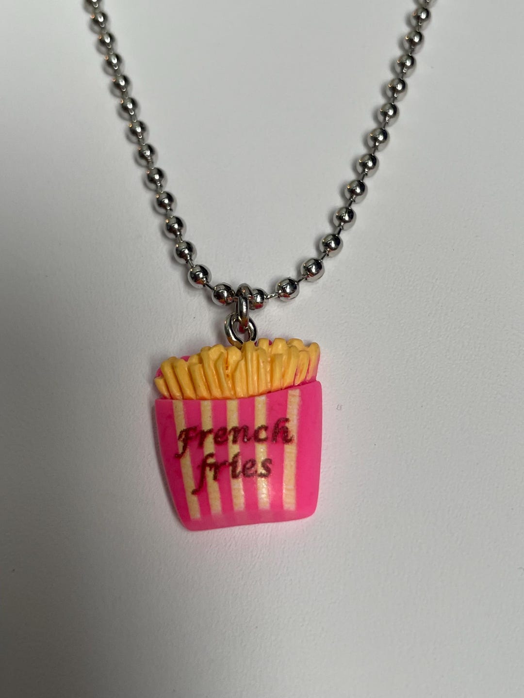 Handmade Novelty French Fries Necklace, French Fry Chain Necklace - Etsy