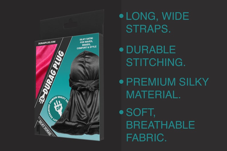Premium Silky Durag Deep Pink - Etsy